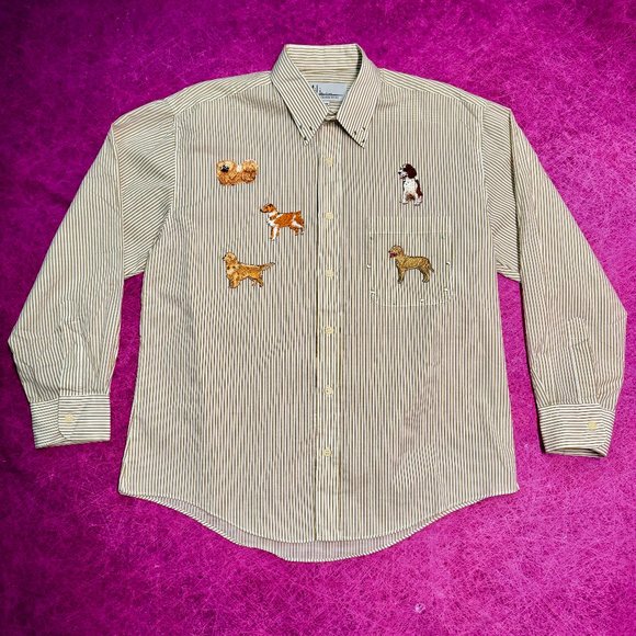 Mili Designs | Tops | Vintage Mili Designs Dog Puppy Button Down Shirt ...